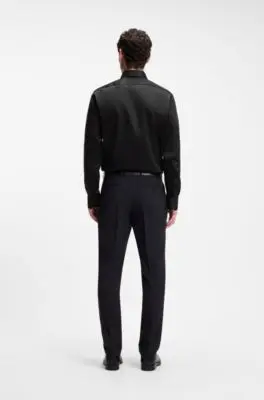 BOSS Regular-fit Dress Shirt In Satin-finish Linen