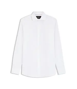 BOSS Regular-fit Shirt In Micro-structured Italian Cotton - White