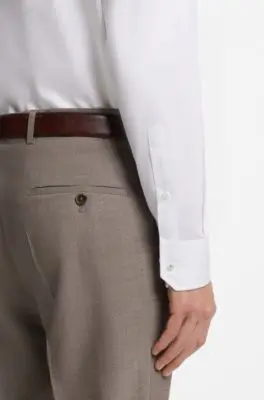 BOSS Regular-fit Shirt In Micro-structured Italian Cotton