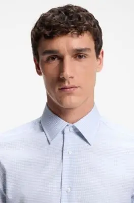 BOSS Slim-fit Shirt In Wrinkle-resistant Gingham-check Cotton