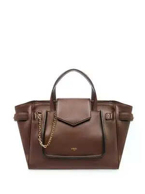 LANCEL Thea Grained Leather Tote Bag - Brown
