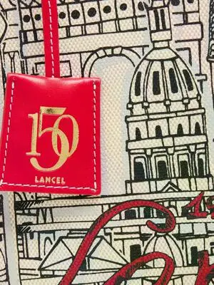 LANCEL Graphic Print Canvas Tote Bag