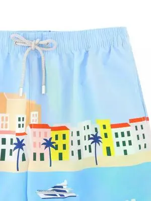 MC2 SAINT BARTH Ibiza Graphic Print Swim Shorts - Blue