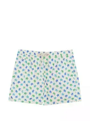 MC2 SAINT BARTH Micro Turtle-print Swim Shorts - White