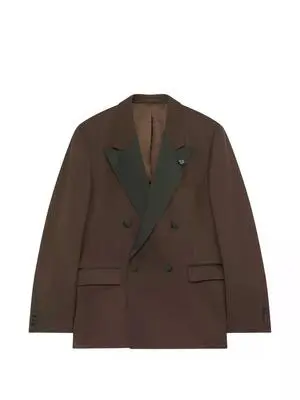 LARDINI Double-breasted Peak-lapel Suit - Brown