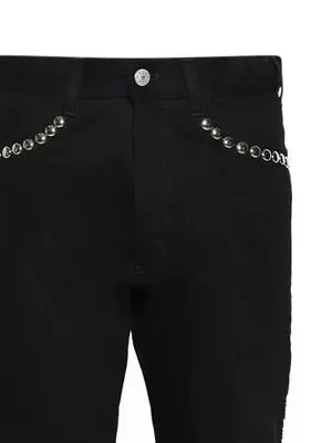 MARKING DISTANCE Stud-embellished Jeans - Black