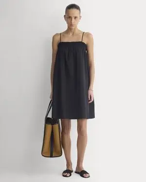 Everlane Gauze Smocked Dress - Black