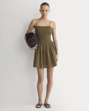 Everlane Gauze Smocked Mini Dress Beech