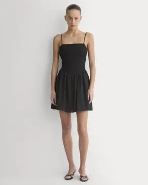 Everlane Gauze Smocked Mini Dress Black