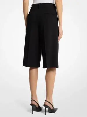 Michael Kors Pleated Wool Blend Trouser Shorts