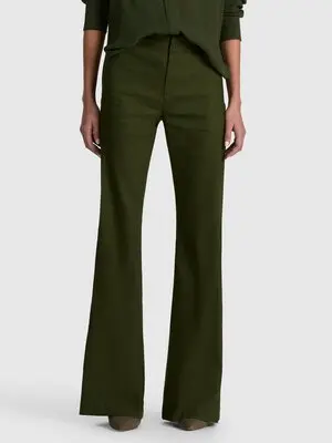 Alice + Olivia Andrew Linen Slim Pants - Dark Fern