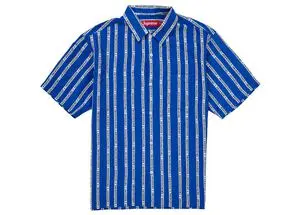 Supreme Old English Stripe Silk Short Sleeve Shirt - Blue