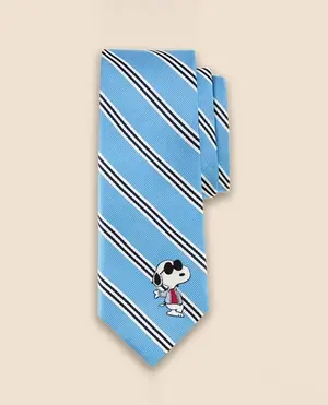 Brooks Brothers X Peanuts Silk Mini Rep Stripe Tie - Blue