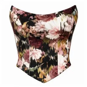 SARVIN Ivy Corset Top - White/yellow