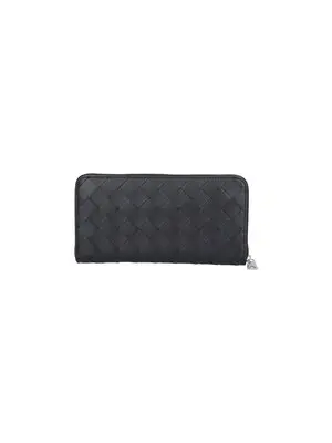 Bottega Veneta Zip Wallet "intrecciato - Black
