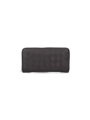 Bottega Veneta Zip Wallet "intrecciato - Brown