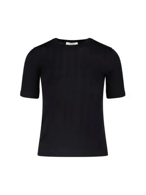 THE ROW The Row "Etina" Cotton Knit T-Shirt Black