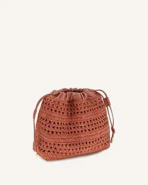 Chloé Raffia Drawstring Shoulder Bag