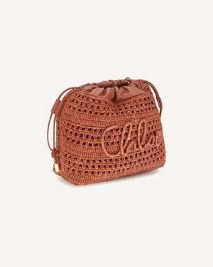 Chloé Raffia Drawstring Shoulder Bag