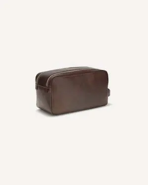 Brunello Cucinelli Leather Beauty Case - Brown