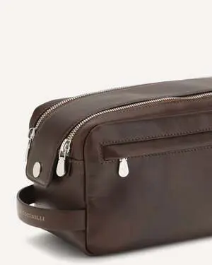 Brunello Cucinelli Leather Beauty Case - Brown