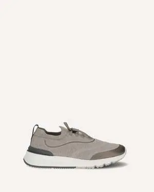 Brunello Cucinelli Techno Cotton Knit Sneakers Runners - Brown
