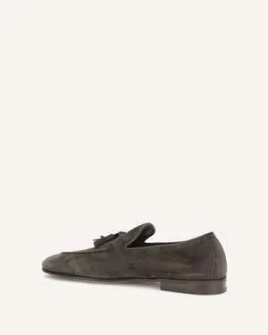 Brunello Cucinelli Soft Tassel Loafers In Suede Leather
