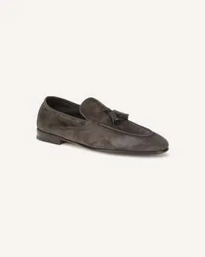 Brunello Cucinelli Soft Tassel Loafers In Suede Leather