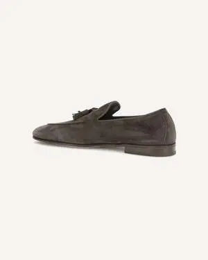 Brunello Cucinelli Soft Tassel Loafers In Suede Leather