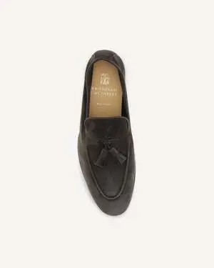Brunello Cucinelli Soft Tassel Loafers In Suede Leather