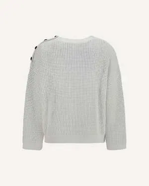 Brunello Cucinelli Openwork Weater With Houlder Button