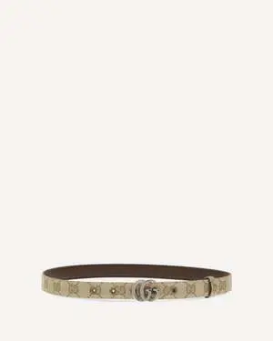 Gucci Slim Gg Marmont Belt With Double G Buckle