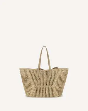 Brunello Cucinelli Raffia Shoulder Bag - Beige
