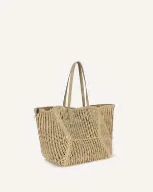 Brunello Cucinelli Raffia Shoulder Bag - Beige
