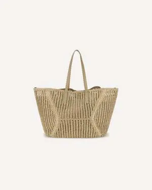 Brunello Cucinelli Raffia Shoulder Bag - Beige