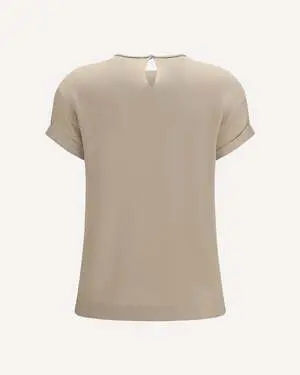Brunello Cucinelli Silk Blouse With Monili Chain