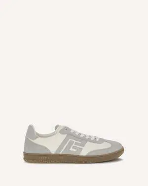 Balmain Swan Sneakers In Suede And Smooth Leather - White