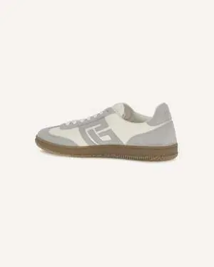 Balmain Swan Sneakers In Suede And Smooth Leather