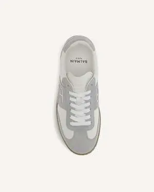Balmain Swan Sneakers In Suede And Smooth Leather