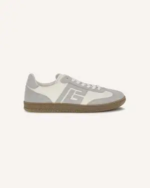 Balmain Swan Sneakers In Suede And Smooth Leather - White
