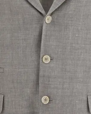 Brunello Cucinelli Deconstructed Linen And Wool Chevron Jacket