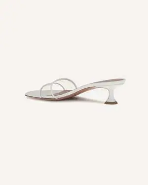 Amina Muaddi Andreea Glass Mule Sandals - White