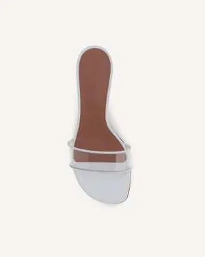 Amina Muaddi Andreea Glass Mule Sandals - White