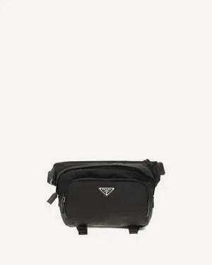 Prada Re-nylon And Saffiano Shoulder Bag - Black