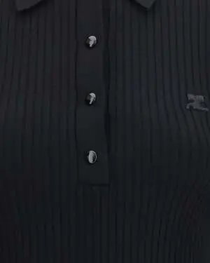 COURREGES Ribbed Knit Polo Shirt Feale