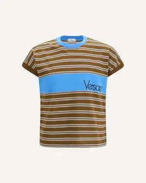 Versace Striped Cotton T-shirt Mae