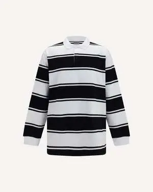 Balenciaga Triped Long-leeve Polo