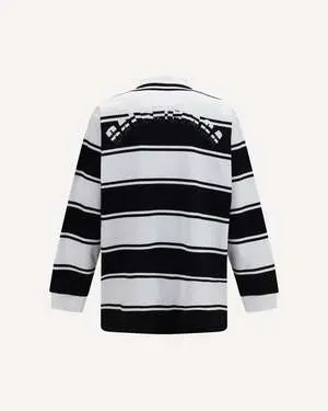 Balenciaga Triped Long-leeve Polo