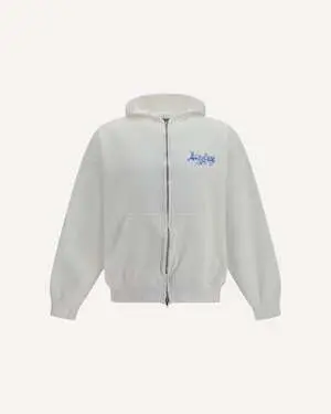 Balenciaga Sketchy Print Full Zip Hoodie - White