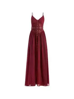 Manière De Voir Rosie Maxi Dress - Red